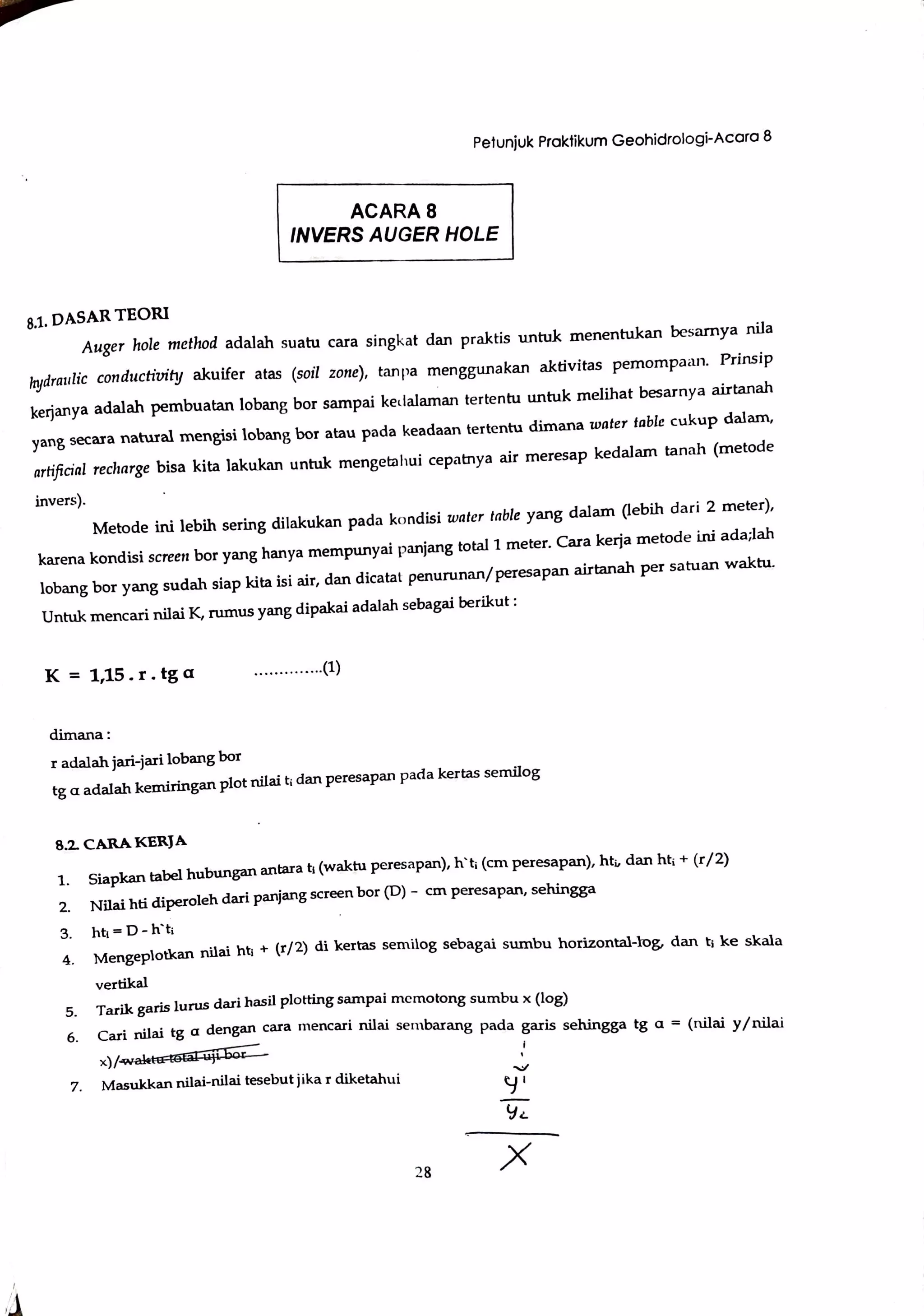 Modul Praktikum Geohidrologi UGM Tahun 2013 | PDF