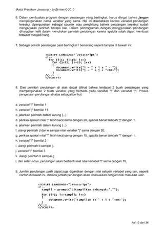 Modul praktikum javascript | PDF