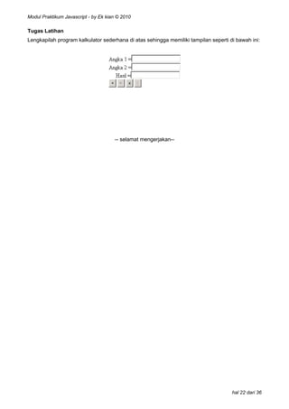 Modul praktikum javascript | PDF