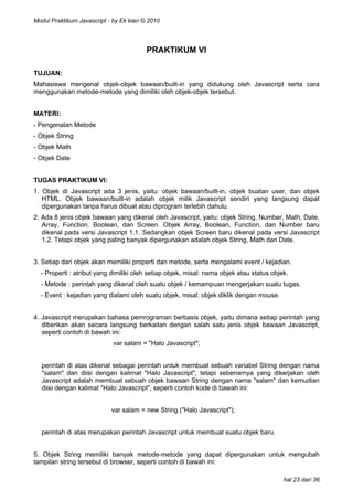 Modul praktikum javascript | PDF