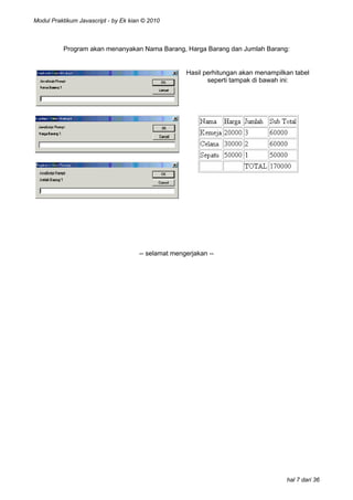 Modul praktikum javascript | PDF
