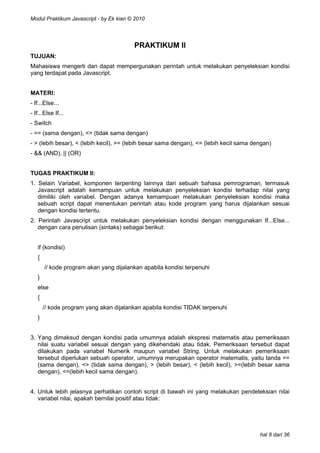 Modul praktikum javascript | PDF