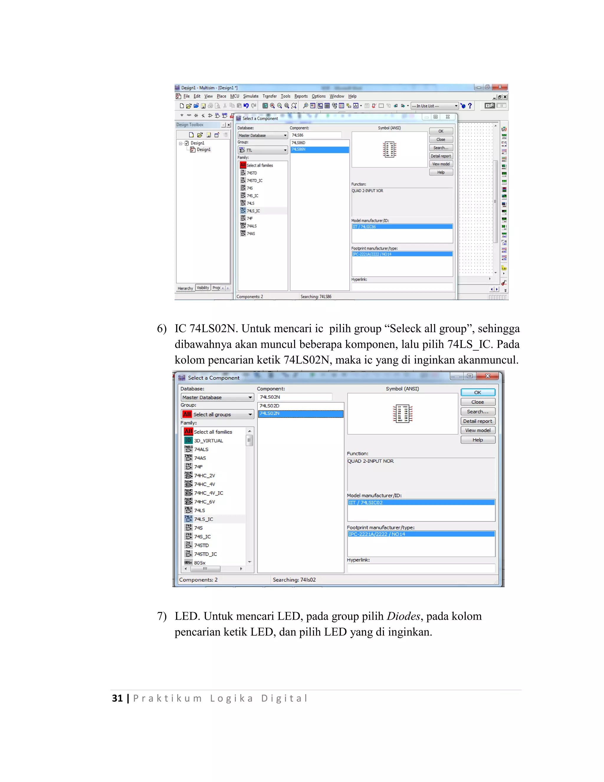 Modul praktikum logika digital NI Multisim | PDF