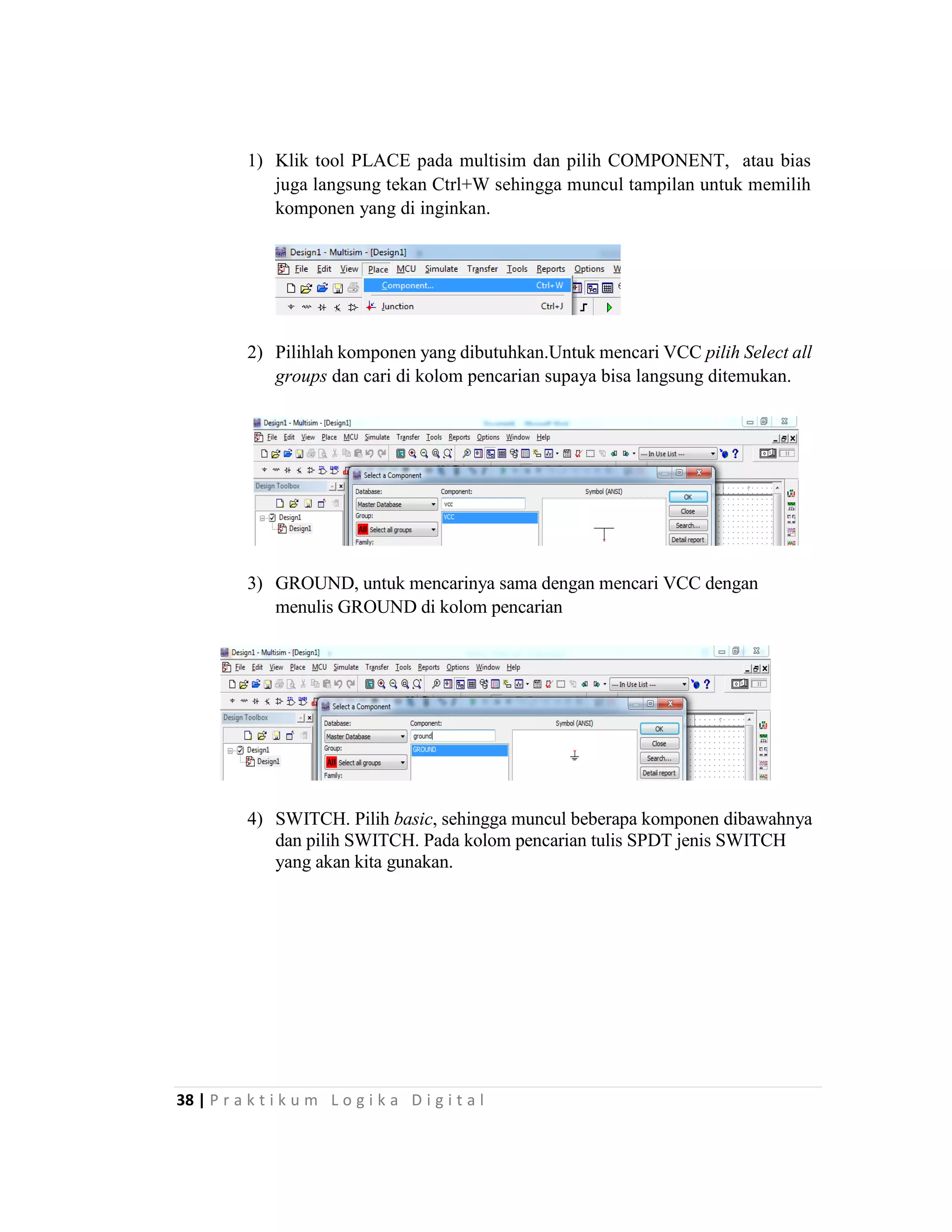 Modul praktikum logika digital NI Multisim | PDF