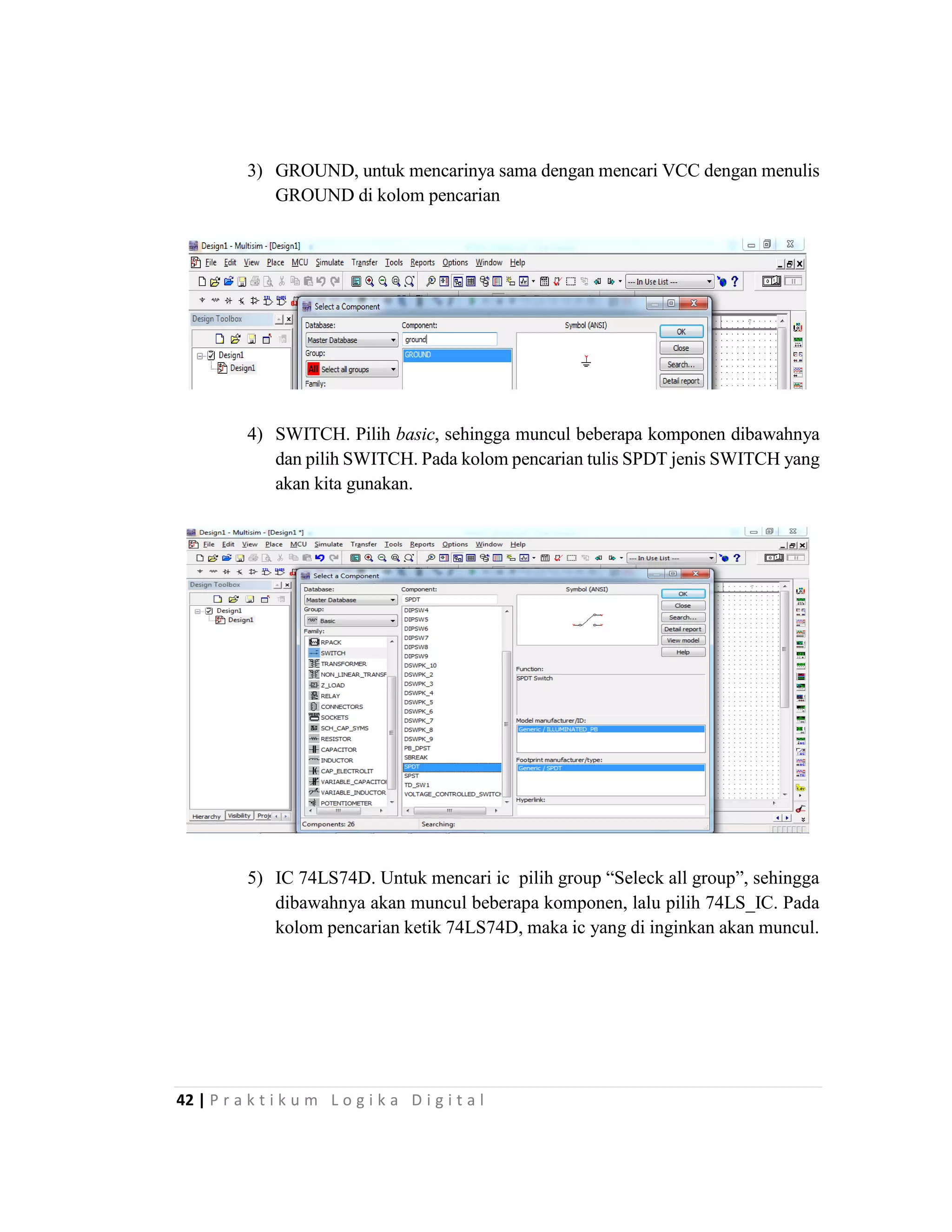 Modul praktikum logika digital NI Multisim | PDF