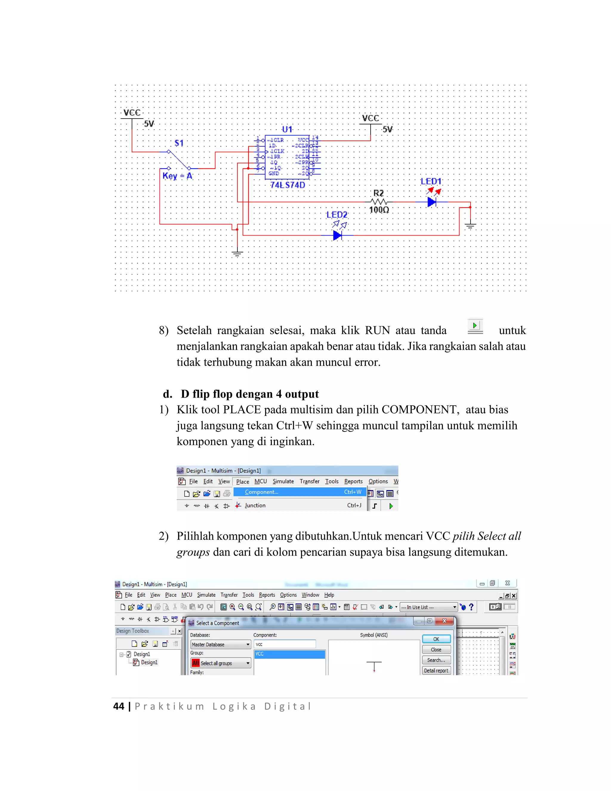 Modul praktikum logika digital NI Multisim | PDF