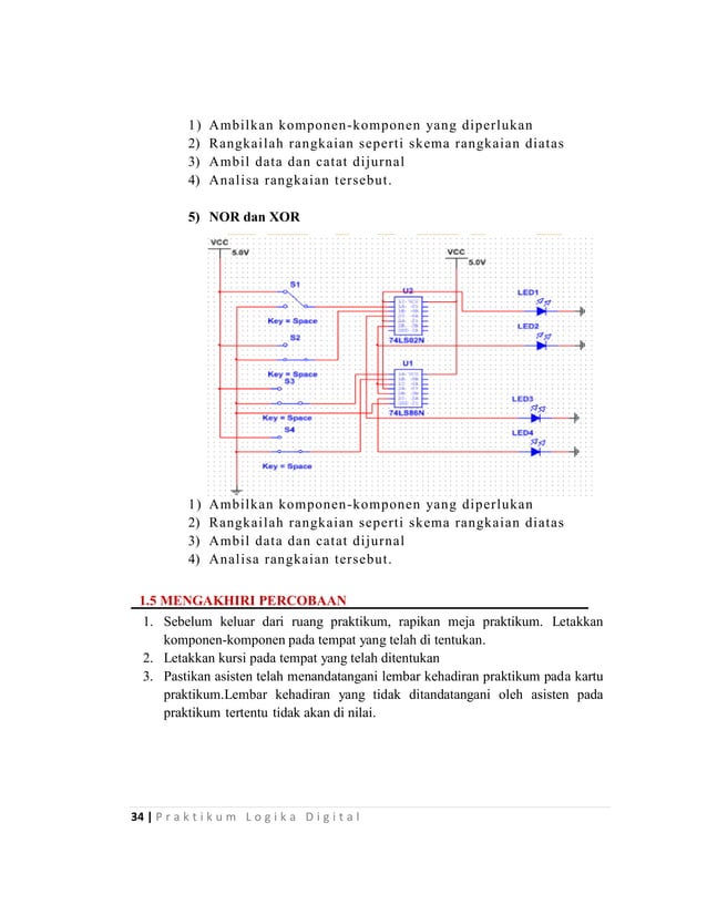 Modul praktikum logika digital NI Multisim | PDF