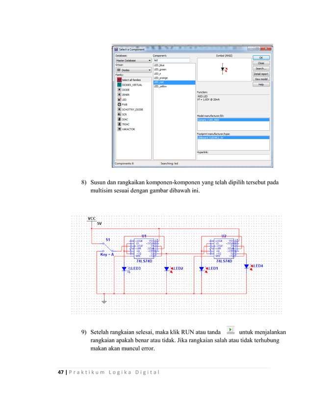 Modul praktikum logika digital NI Multisim | PDF