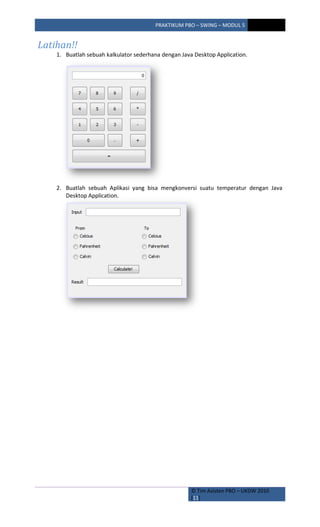 Modul praktikum pbo java swing | PDF