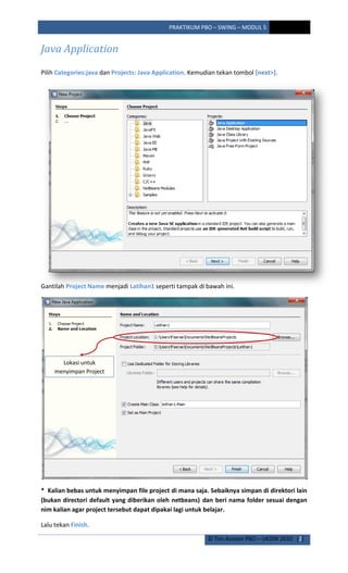 Modul praktikum pbo java swing | PDF