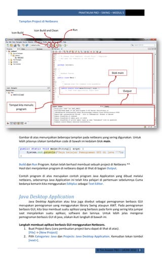 Modul praktikum pbo java swing | PDF