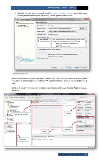 Modul praktikum pbo java swing | PDF
