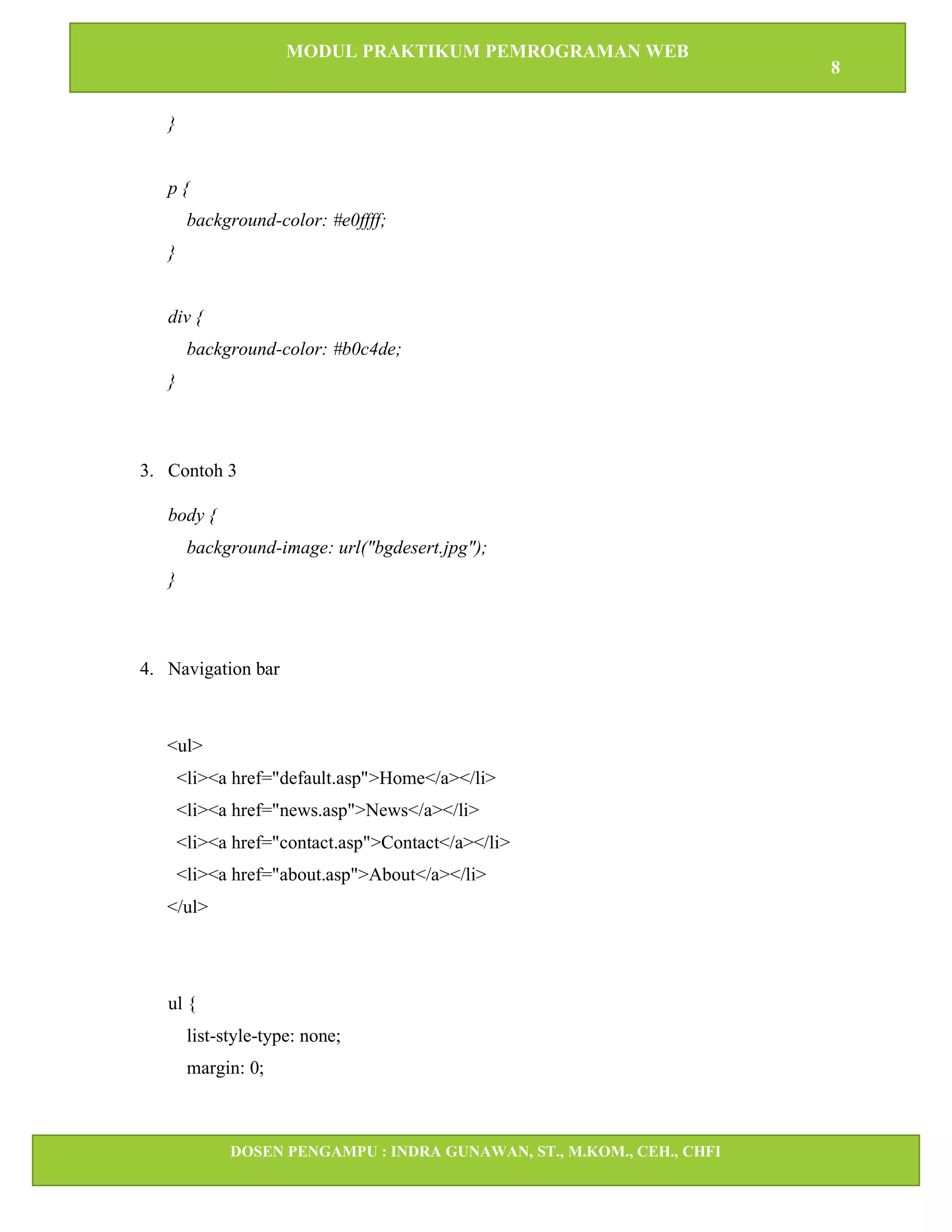 Modul praktikum Pemrograman web Backend dengan Codeigniter dan LTE | PDF