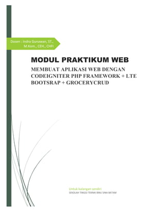 Modul praktikum Pemrograman web Backend dengan Codeigniter dan LTE | PDF