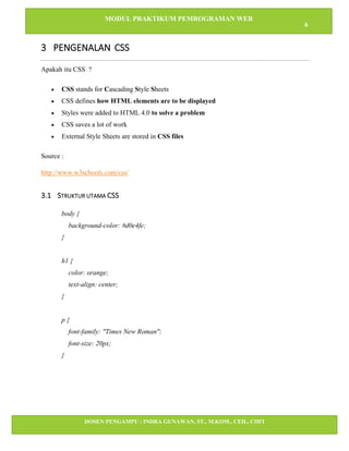 Modul praktikum Pemrograman web Backend dengan Codeigniter dan LTE | PDF