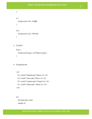 Modul praktikum Pemrograman web Backend dengan Codeigniter dan LTE | PDF