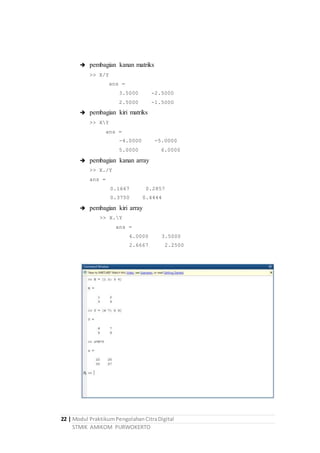 Modul praktikum pengolahan citra digital | DOCX