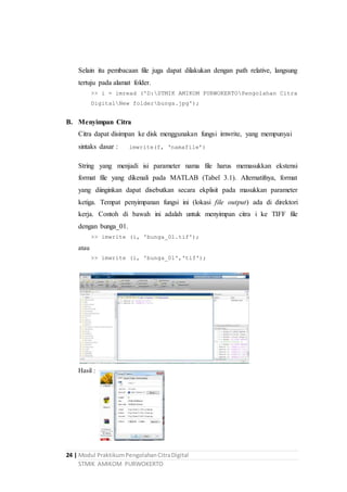Modul praktikum pengolahan citra digital | DOCX