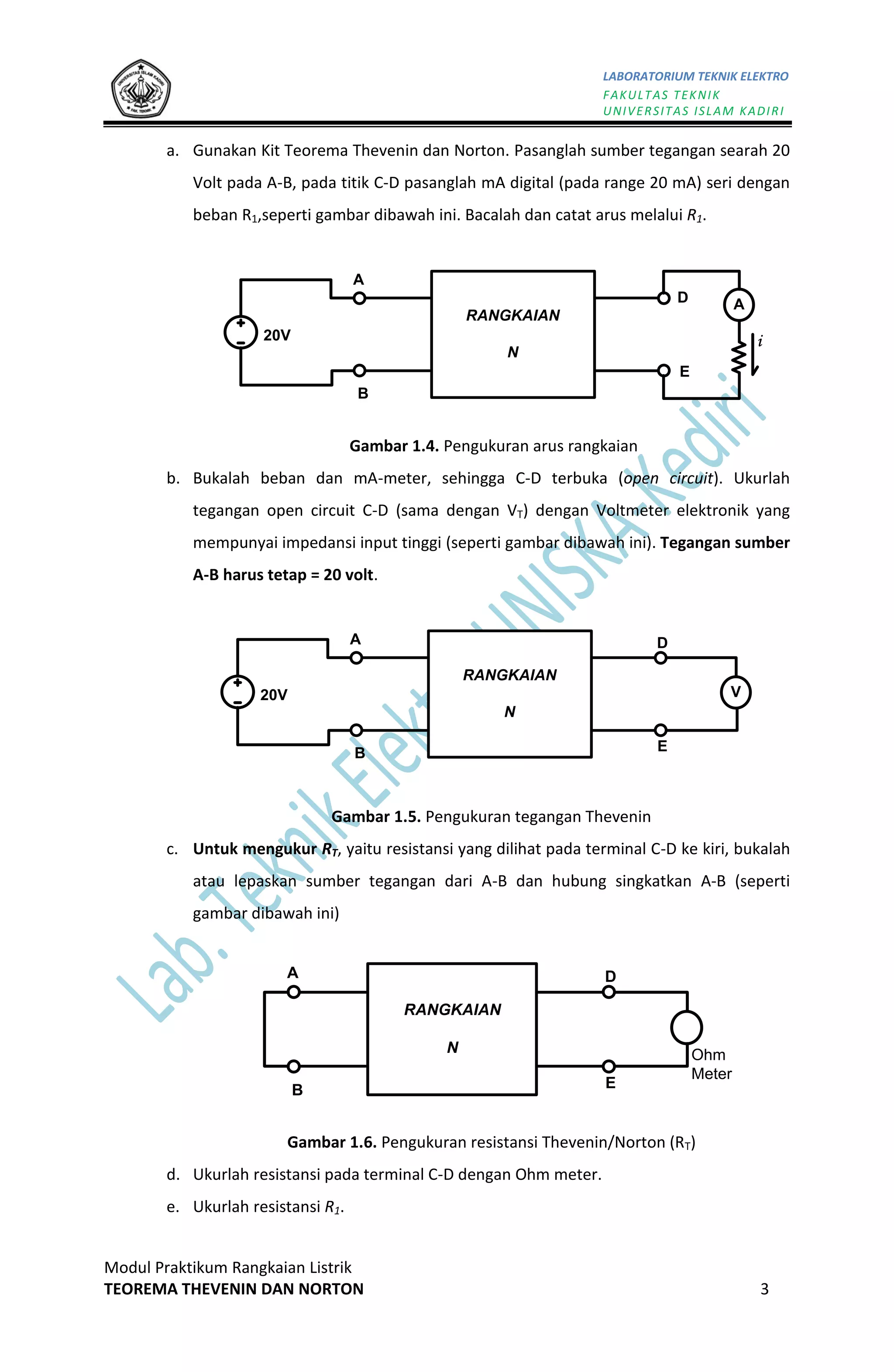 Modul praktikum rangkaian listrik (rev juli 2013) | PDF