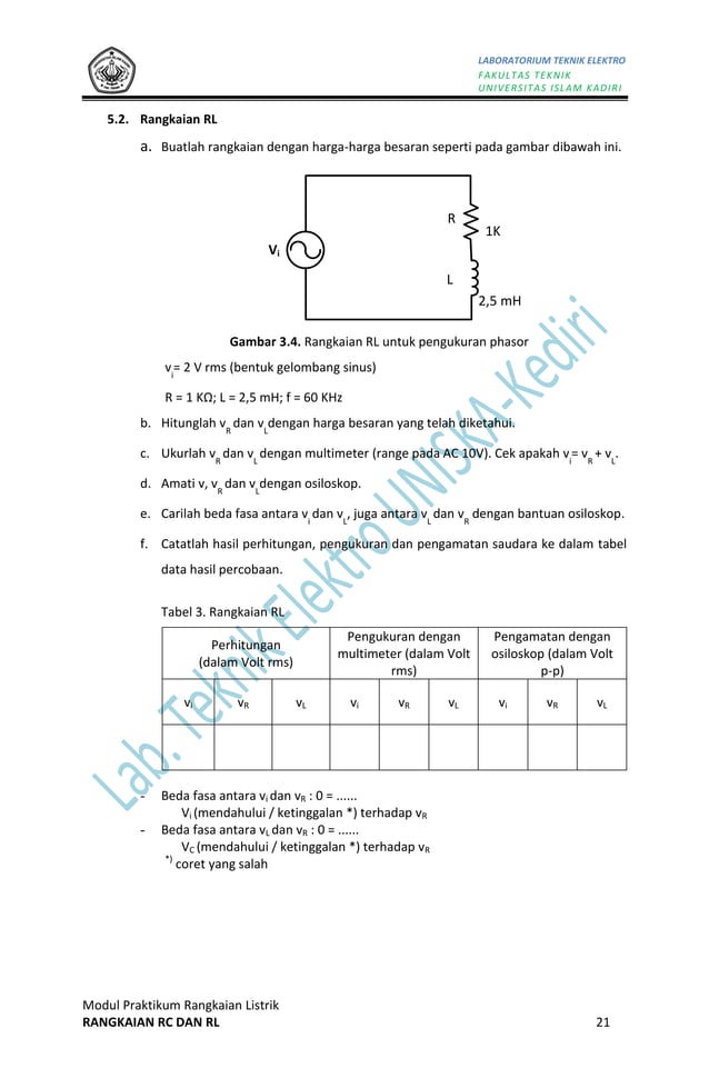 Modul praktikum rangkaian listrik (rev juli 2013) | PDF