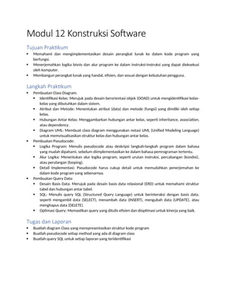 Modul Praktikum Rekayasa Perangkat Lunak | DOCX