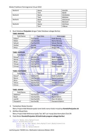 Modul praktikum vb | PDF