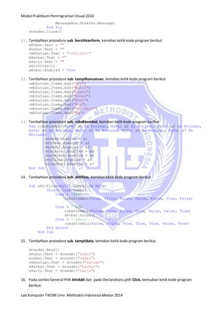 Modul praktikum vb | PDF