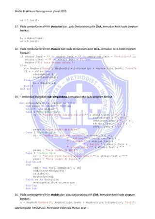 Modul praktikum vb | PDF