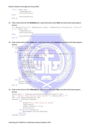 Modul praktikum vb | PDF