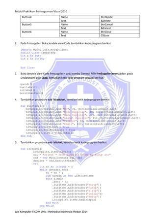 Modul praktikum vb | PDF