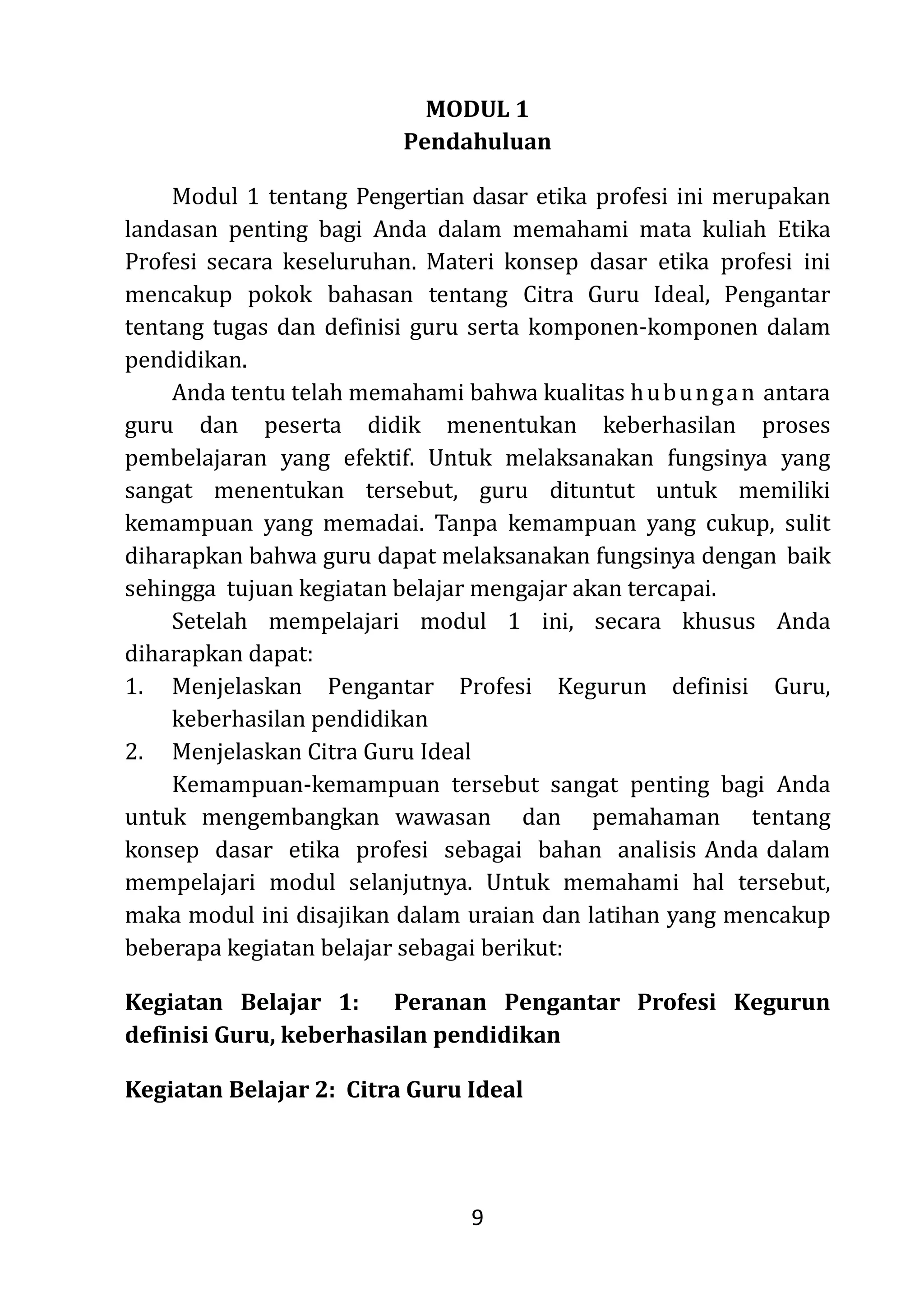Modul profesi keguruan Islam | PDF