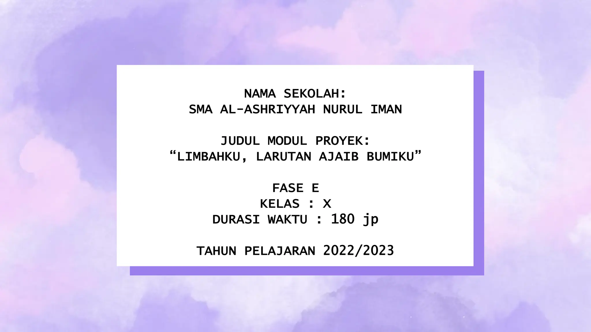 MODUL PROJEK P5 (ECO ENZYME).pptx SMA AL ASHRIYYAH NURUL IMAN | PPTX
