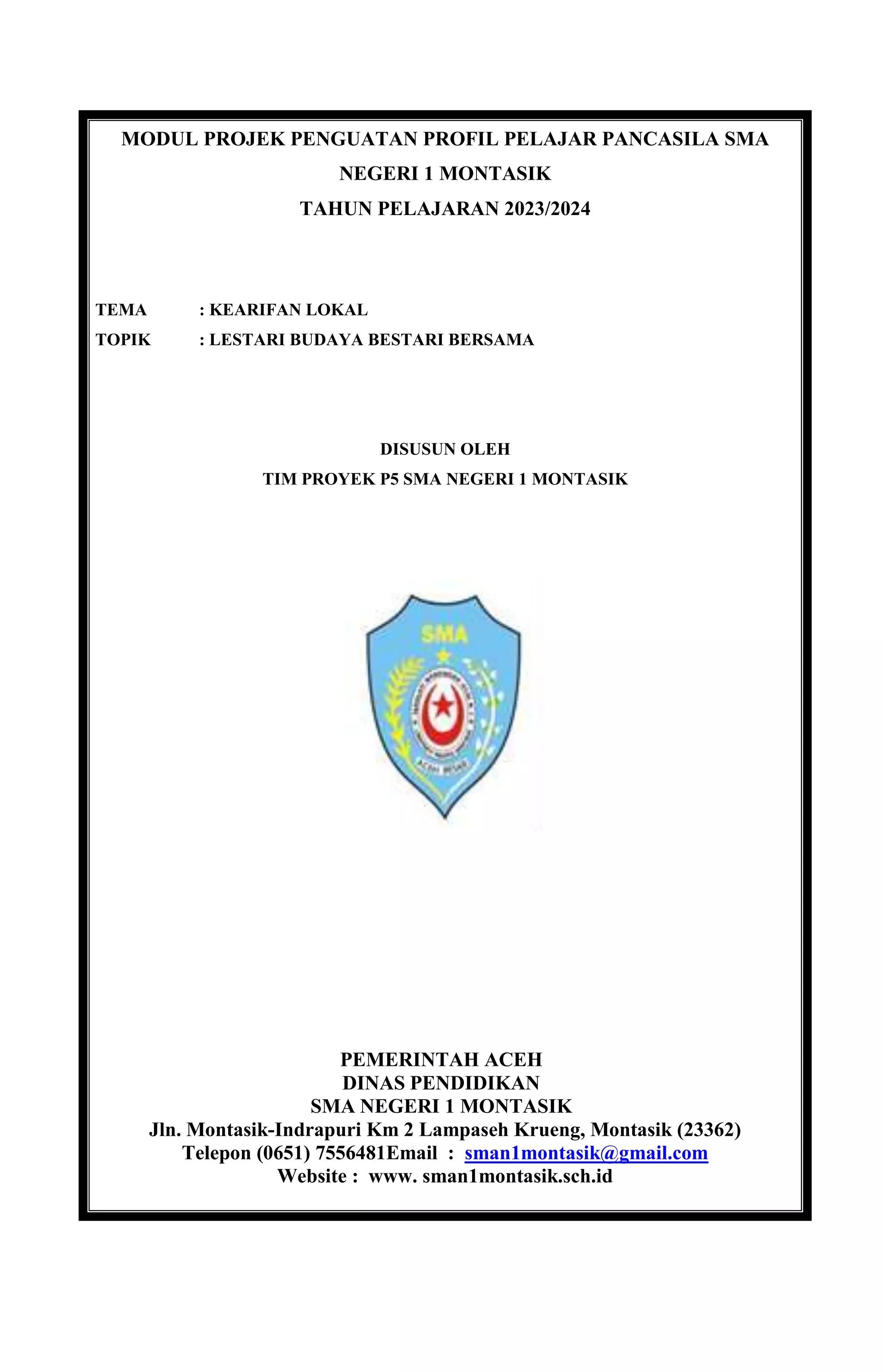 MODUL PROJEK PENGUATAN PROFIL PELAJAR PANCASILA SMA NEGERI 1 MONTASIK.docx