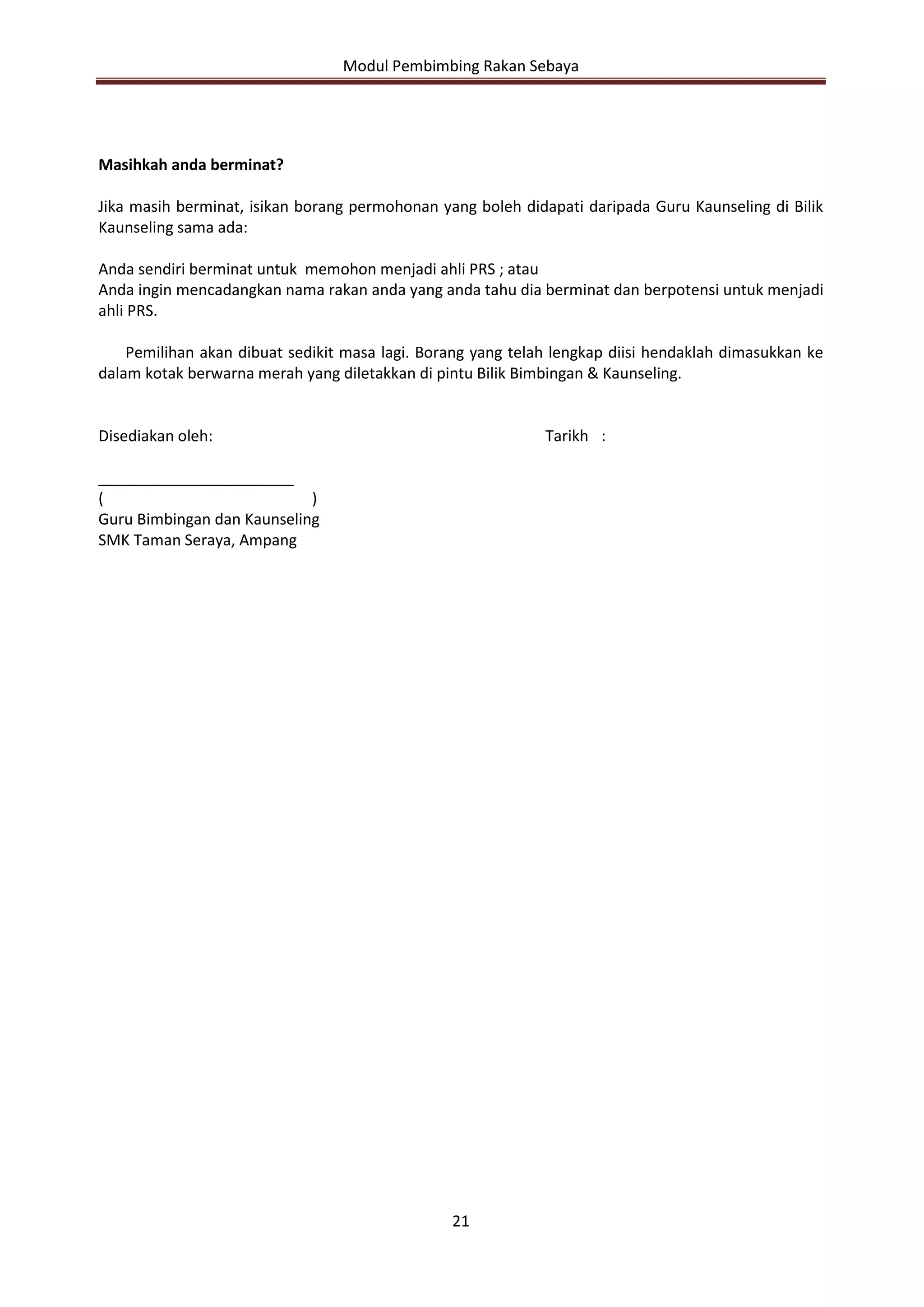 Modul prs kebangsaan | PDF