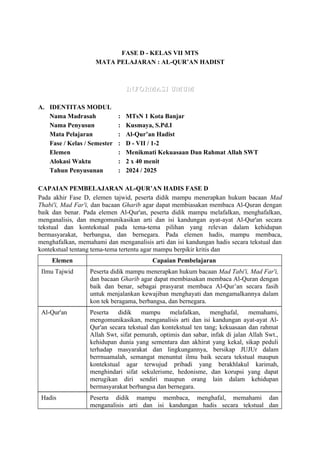 Modul Qurdis 7 Bab 2 - Kekuasaan Allah Swt.docx