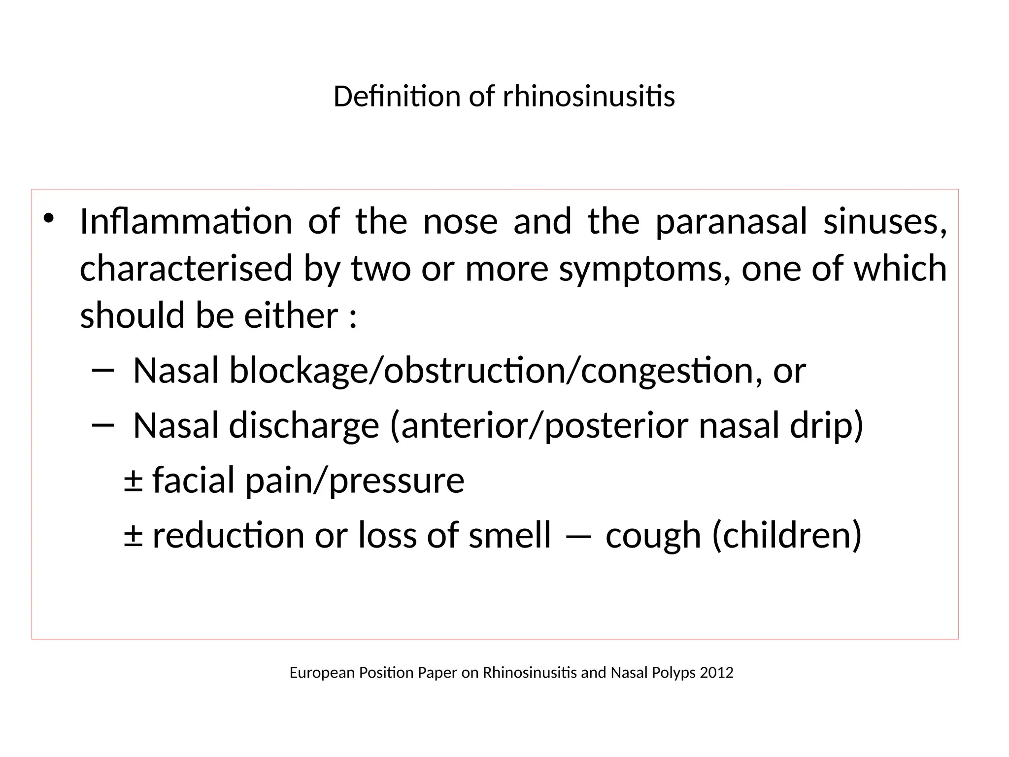 Modul kolegium tht bkl 2015 rhinosinusitis | PPTX