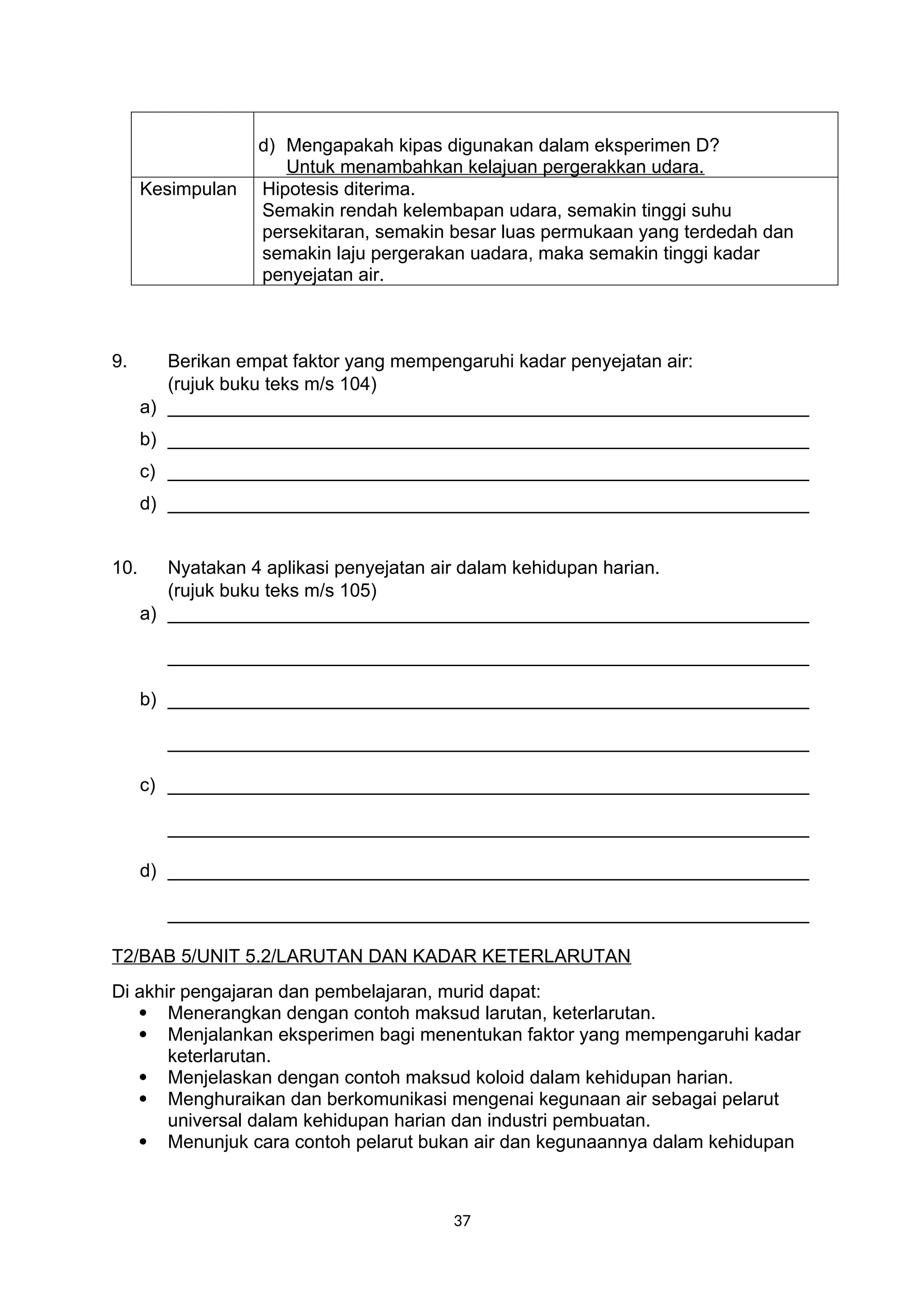 MODUL SAINS TINGKATAN tingkatan 2 uasadoc | DOC