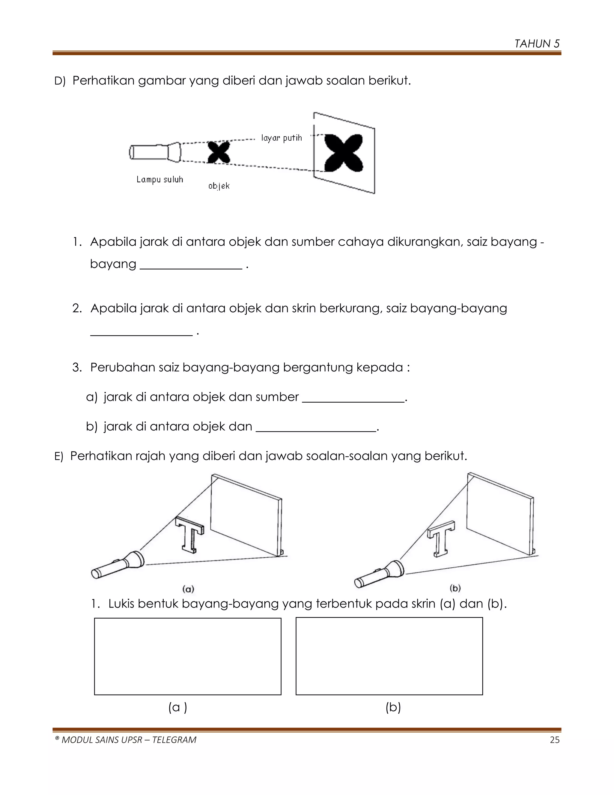 Modul sains upsr tahun 5 | PDF