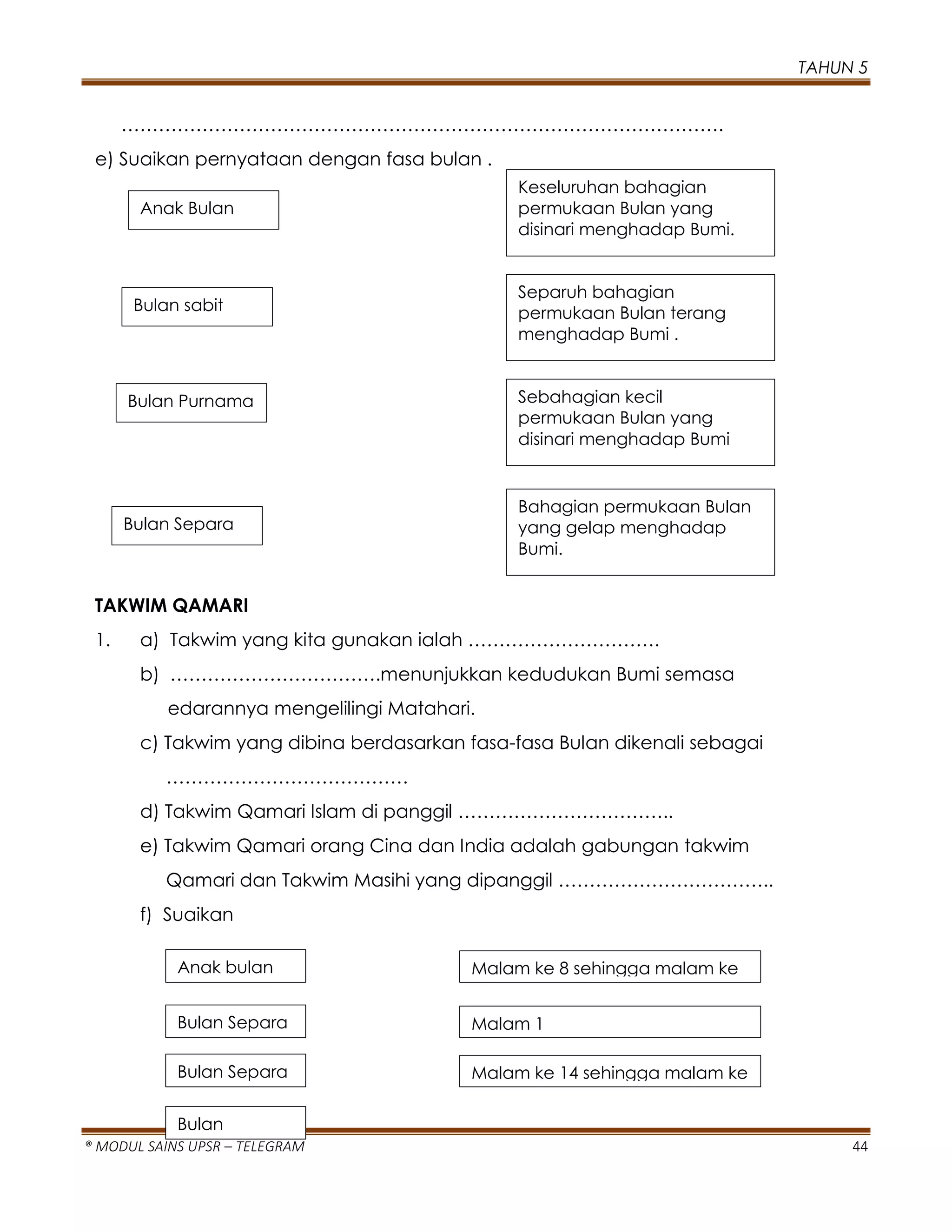 Modul sains upsr tahun 5 | PDF