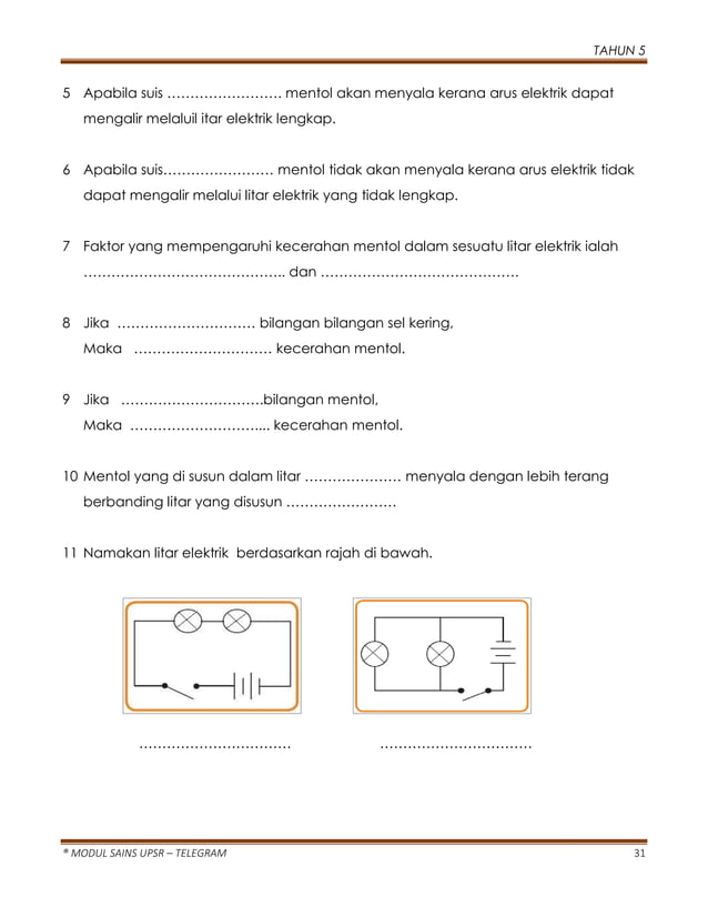 Modul sains upsr tahun 5 | PDF