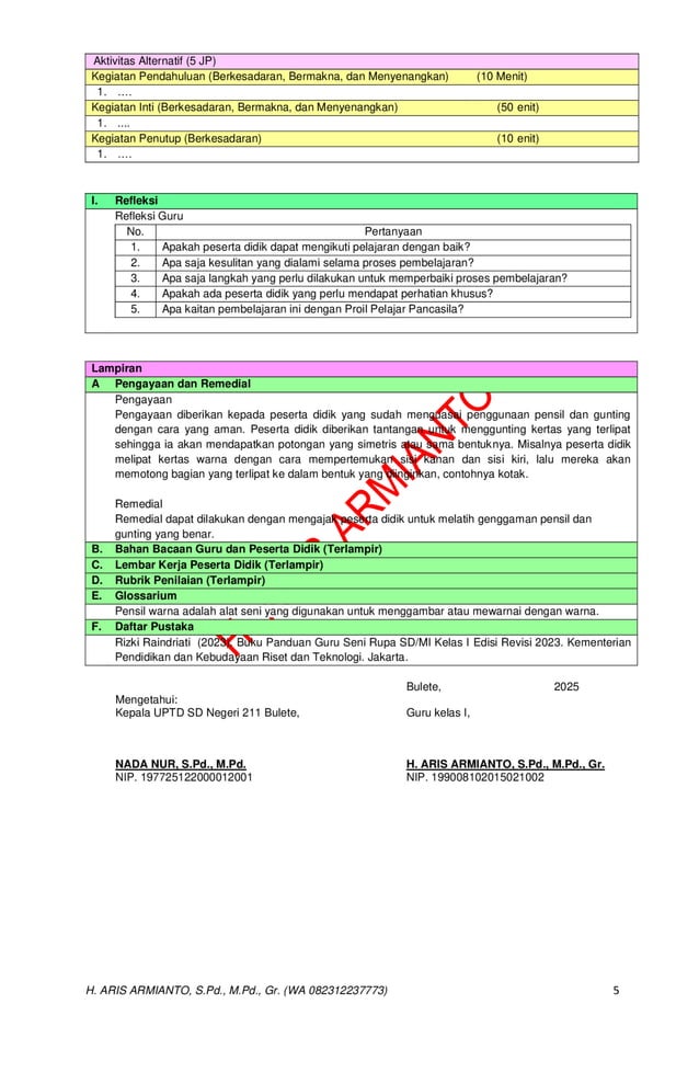 MODUL PEMBELAJARAN DEEP LEARNING SENI RUPA KELAS 1 CP 032 REVISI 2025 KURIKULUM MERDEKA SEMESTER ...