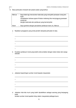 pendidikan moral tingkatan 2