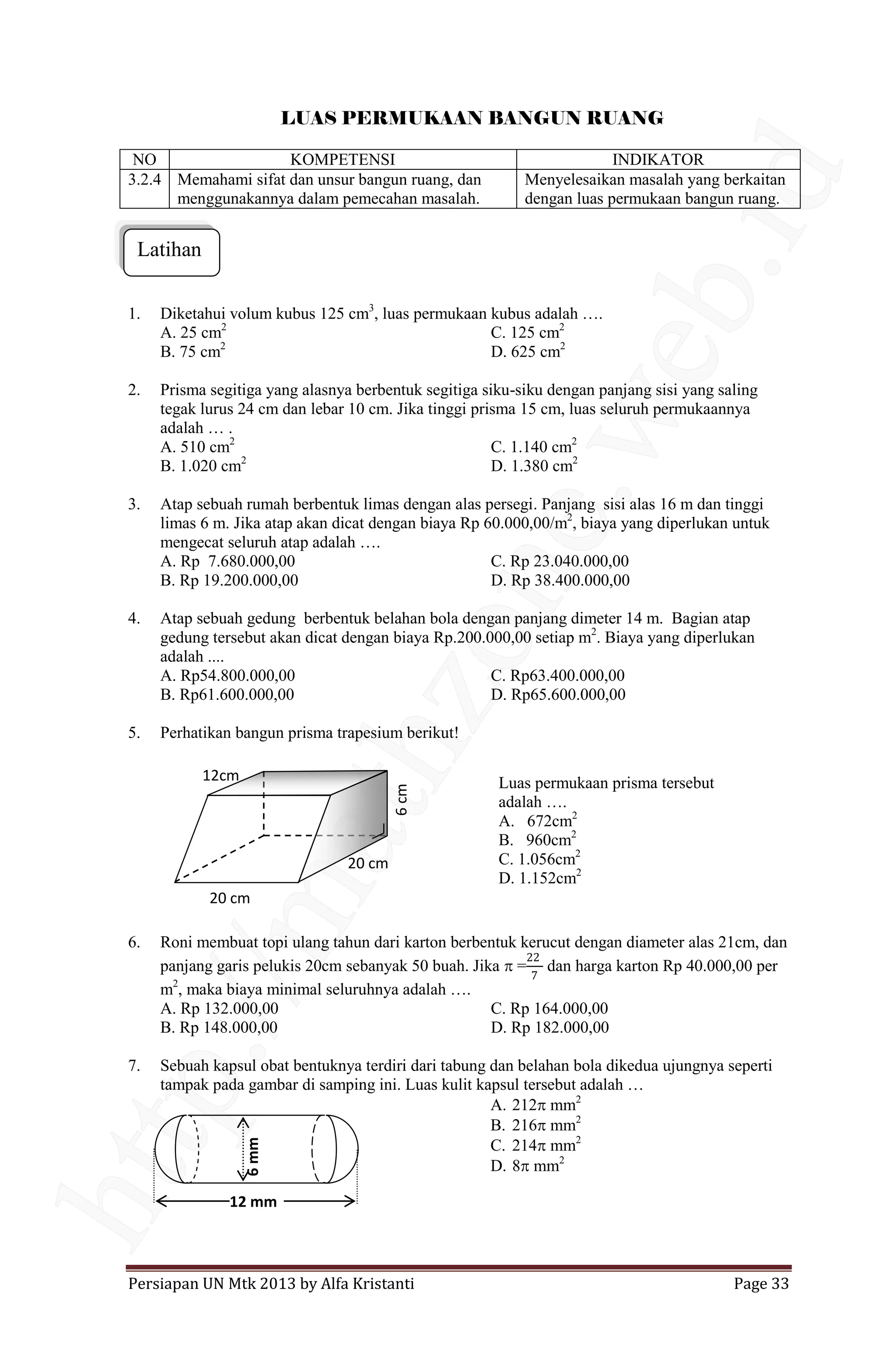 Modul siap un matematika smp 2013 | PDF