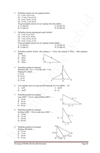 Modul siap un matematika smp 2013 | PDF