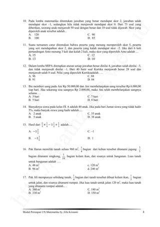 Modul siap un matematika smp 2013 | PDF
