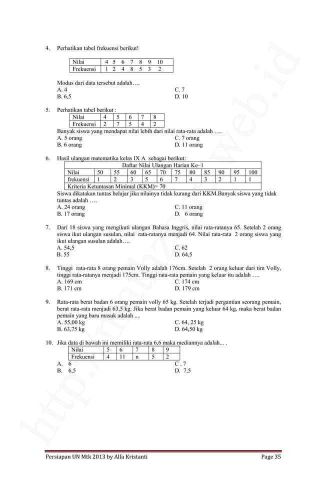 Modul siap un matematika smp 2013 | PDF