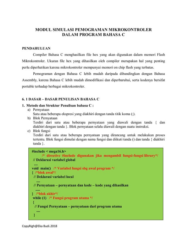 Modul simulasi pemograman mikrokontroler | PDF