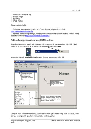 Modul singkat penggunaan exelerning | PDF
