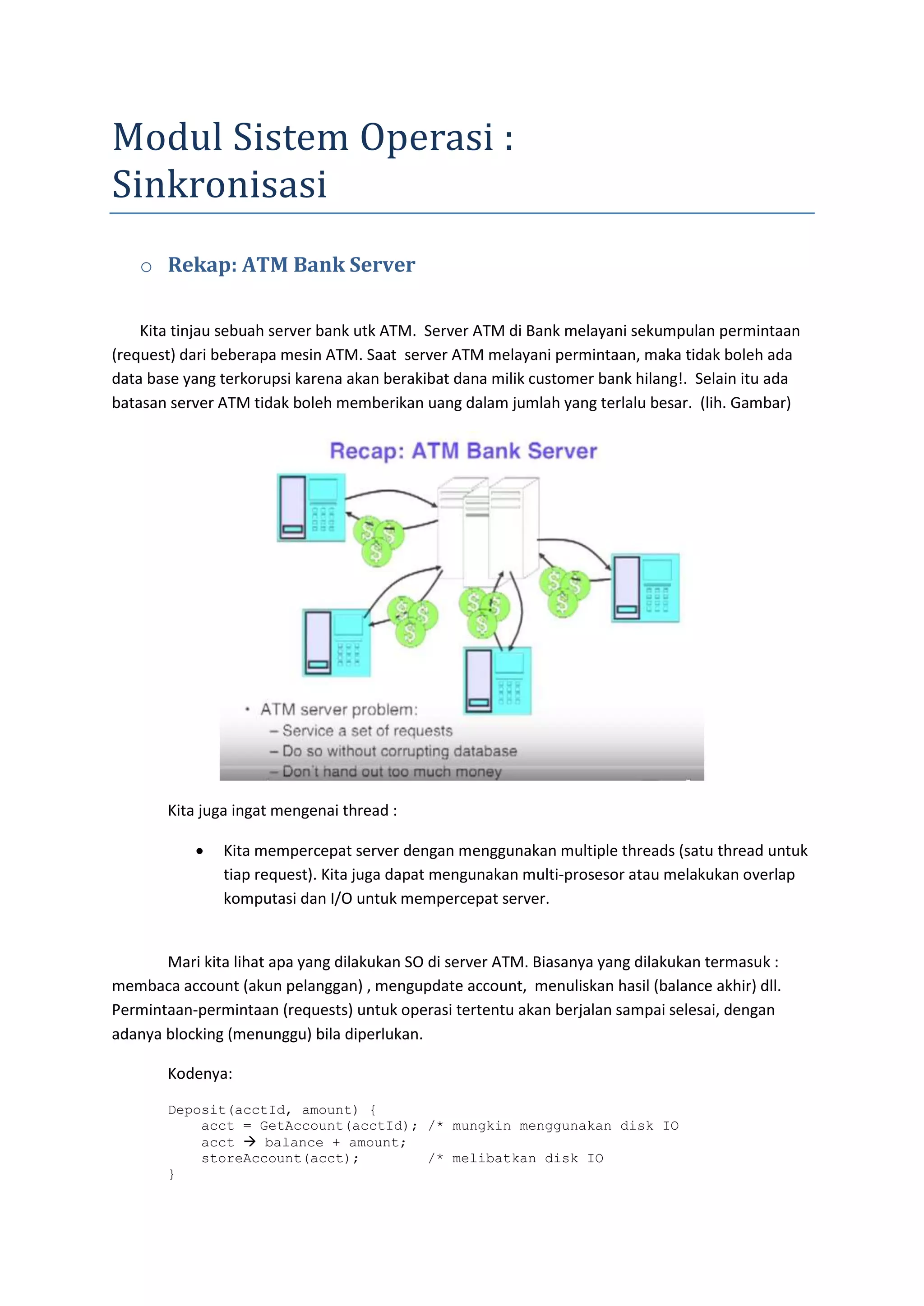Modul Sistem Operasi Sinkronisasi | PDF