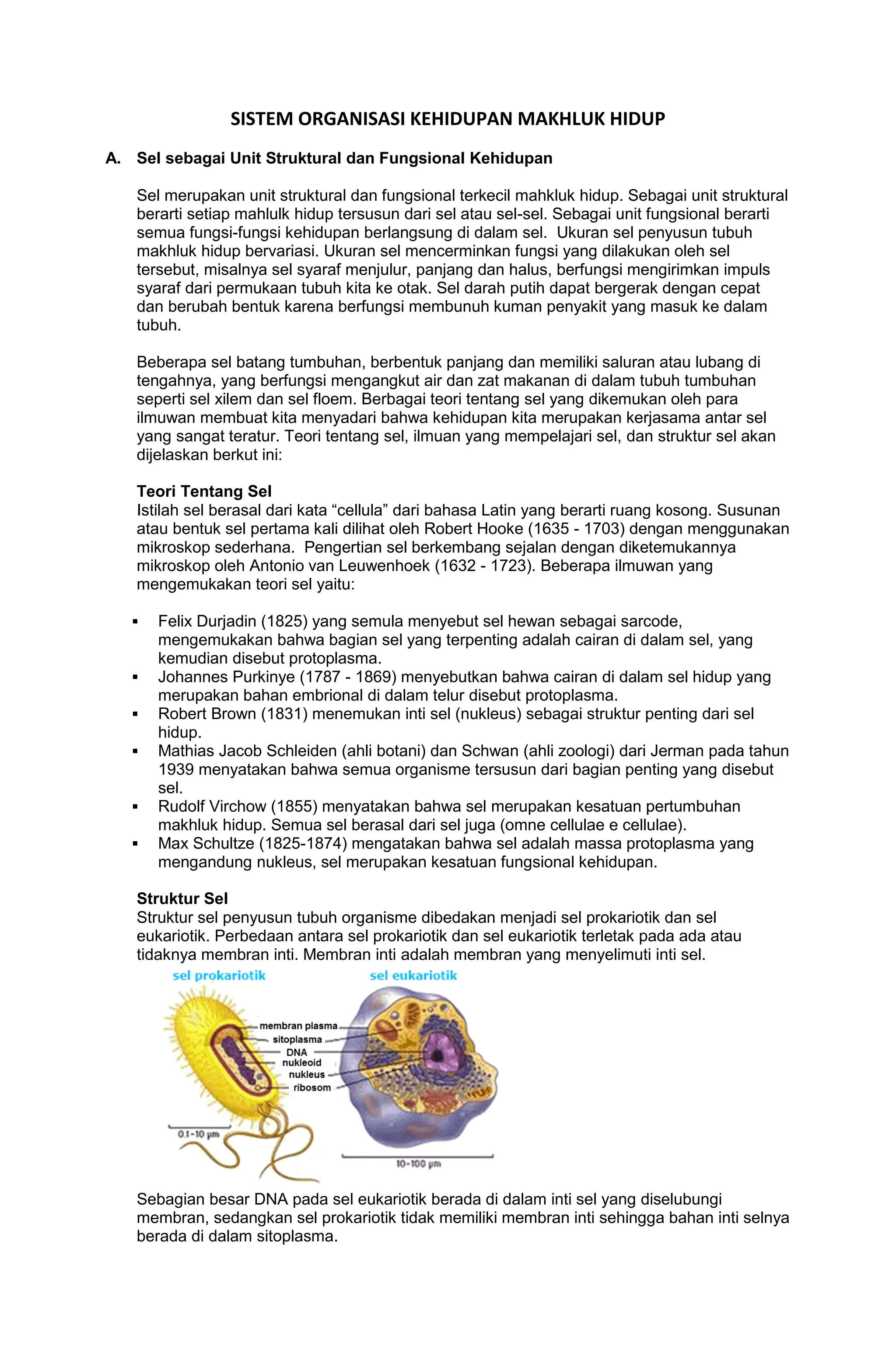 Modul sistem organisasi kehidupan makhluk hidup | PDF